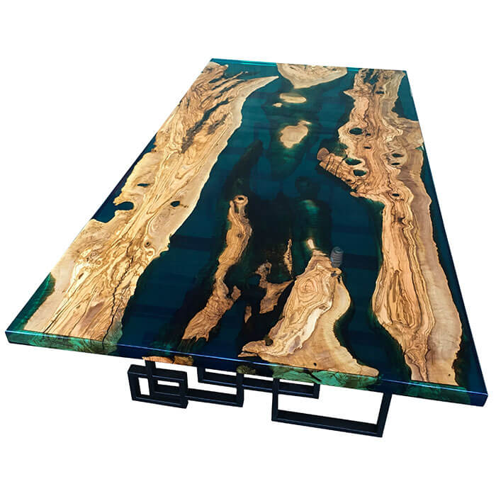 Raft Azul - 2 Epoxy River Dining Table – Turquoise Concept
